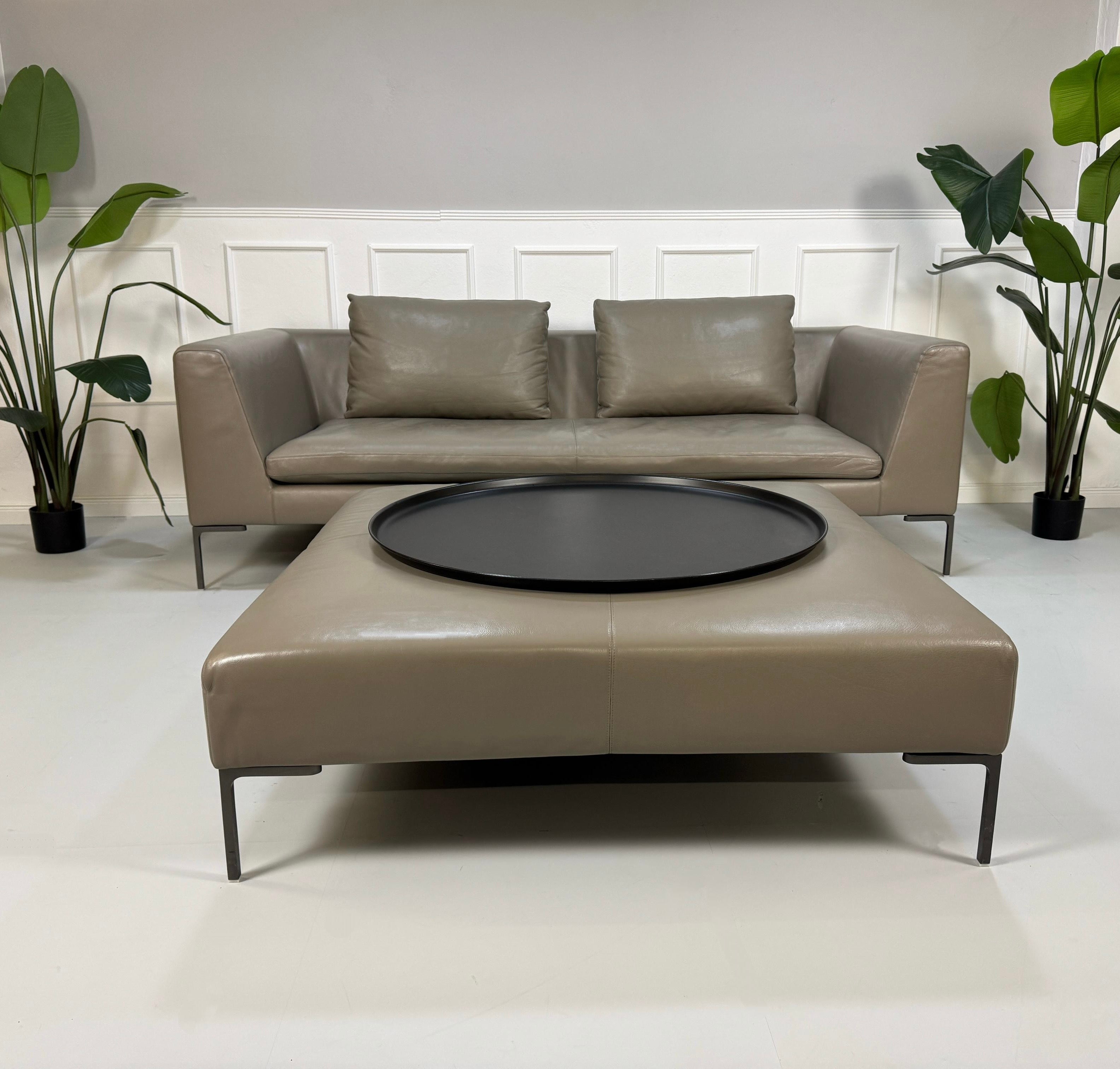 B B Italia Charles Designer Marken Sofa Couch Schlamm Leder Hocker